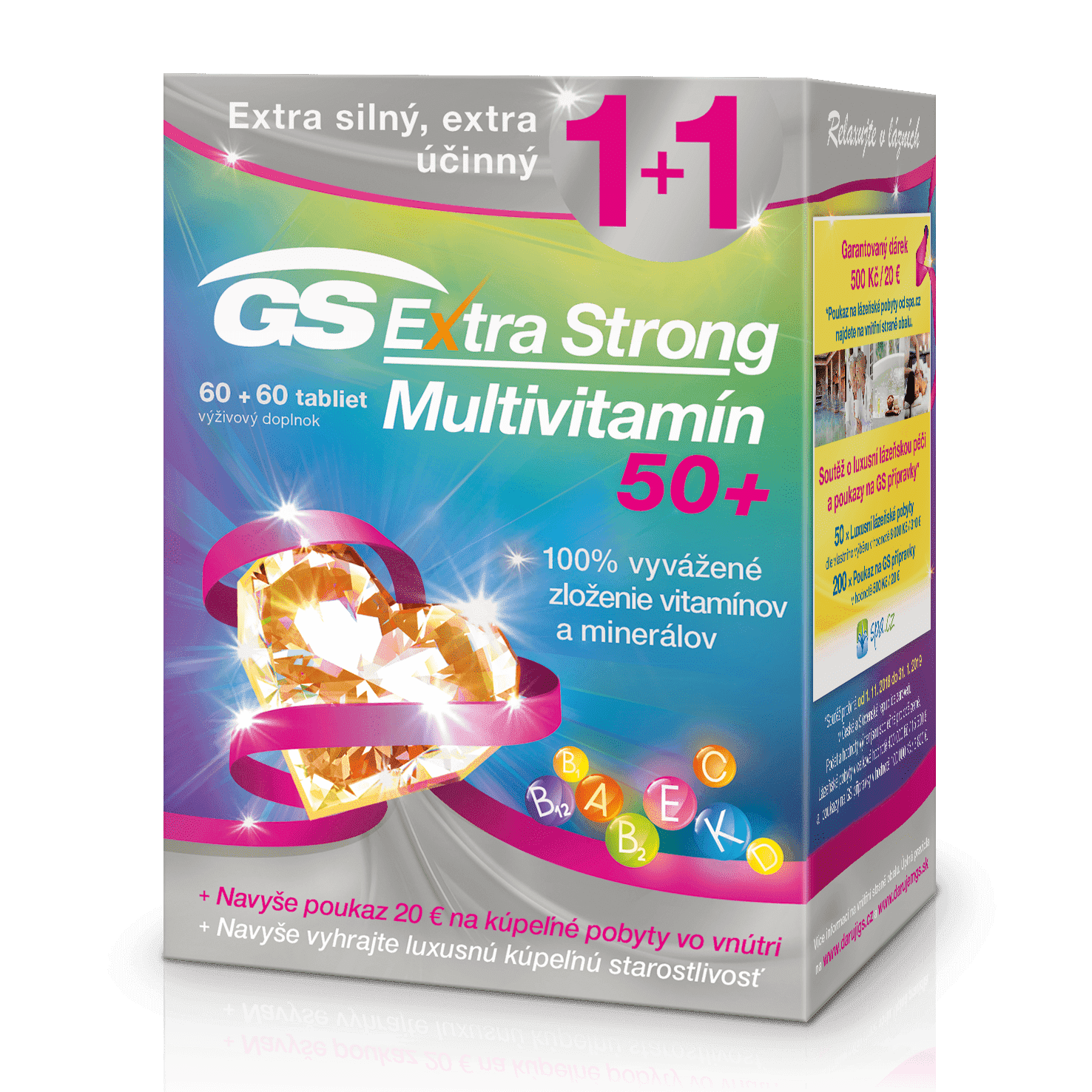 GS Extra Strong Multivitamín 50+, 60+60 tabliet (120 ks) darček 2018 | GSKlub.sk