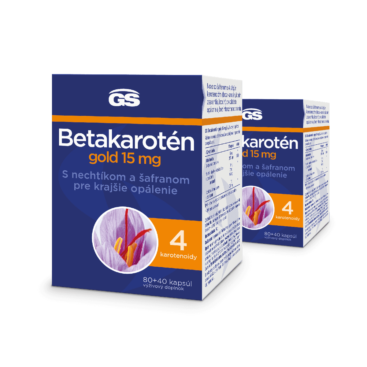 GS Betakarotén Gold 15 mg, 2× 120 kapsúl | GSKlub.sk