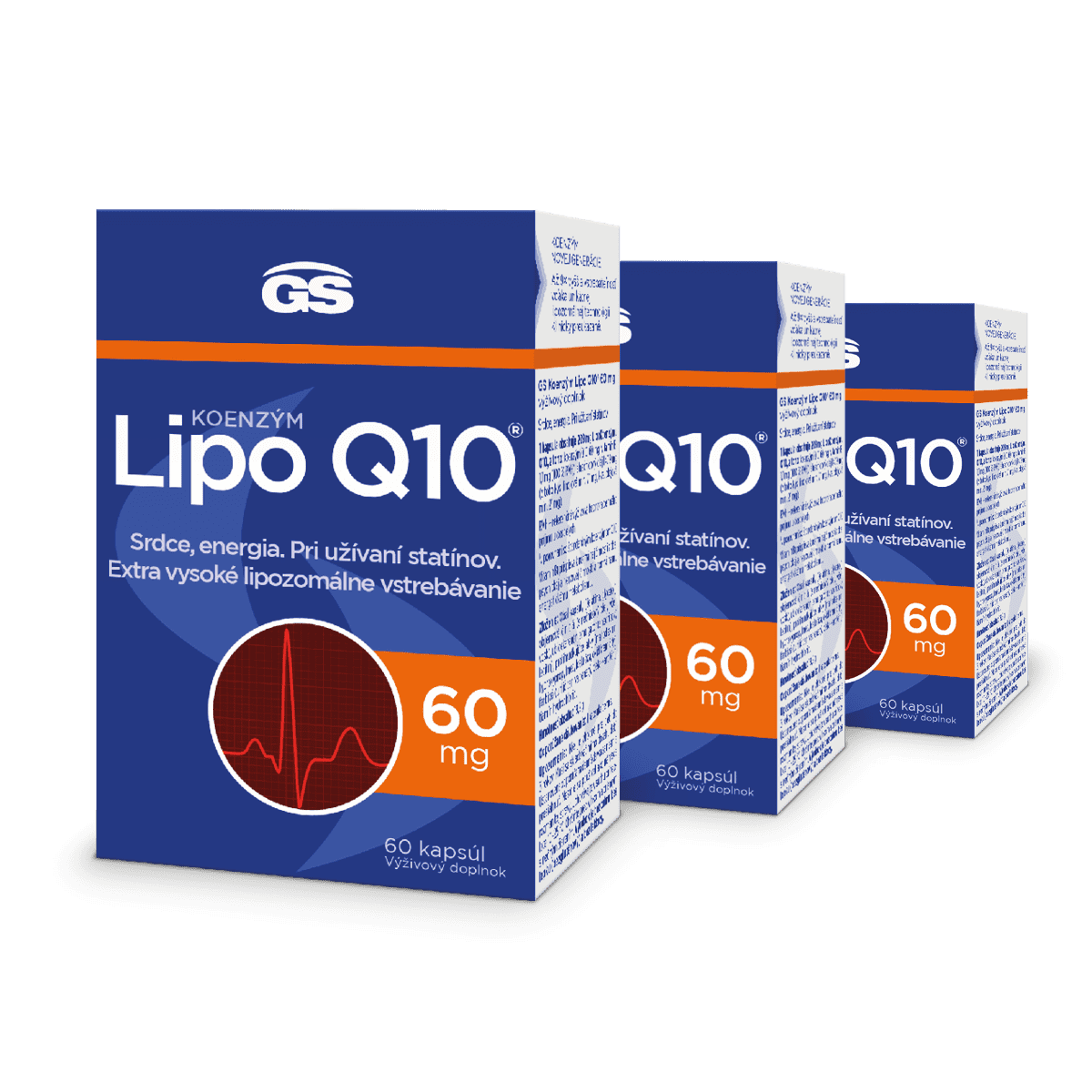 GS Koenzým Lipo Q10, 60 mg, 3× 60 kapsúl | GSKlub.sk