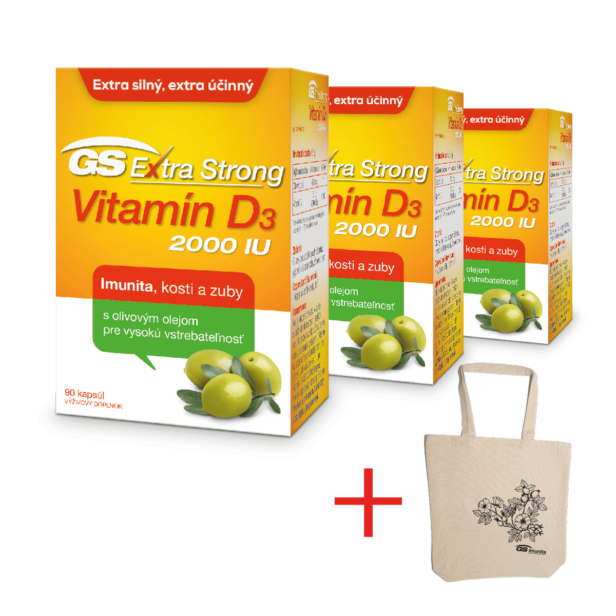 GS Extra Strong Vitamín D3 2000 IU, 3× 90 kapsúl | GSKlub.sk