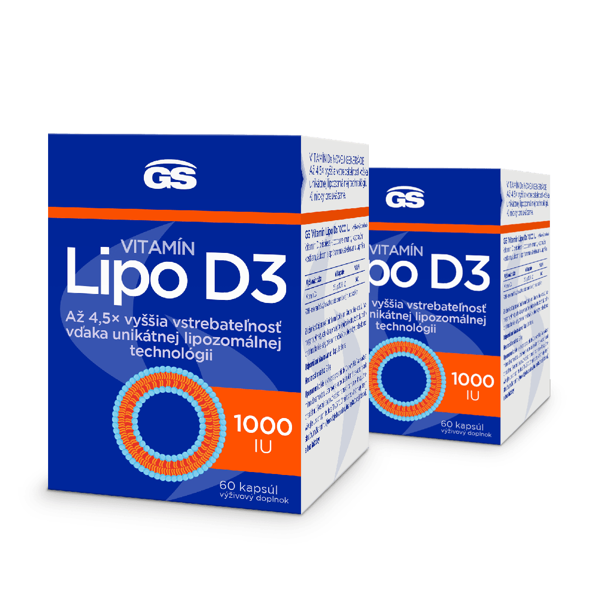 GS Vitamín Lipo D3 1000 IU, 2× 60 kapsúl | GSKlub.sk