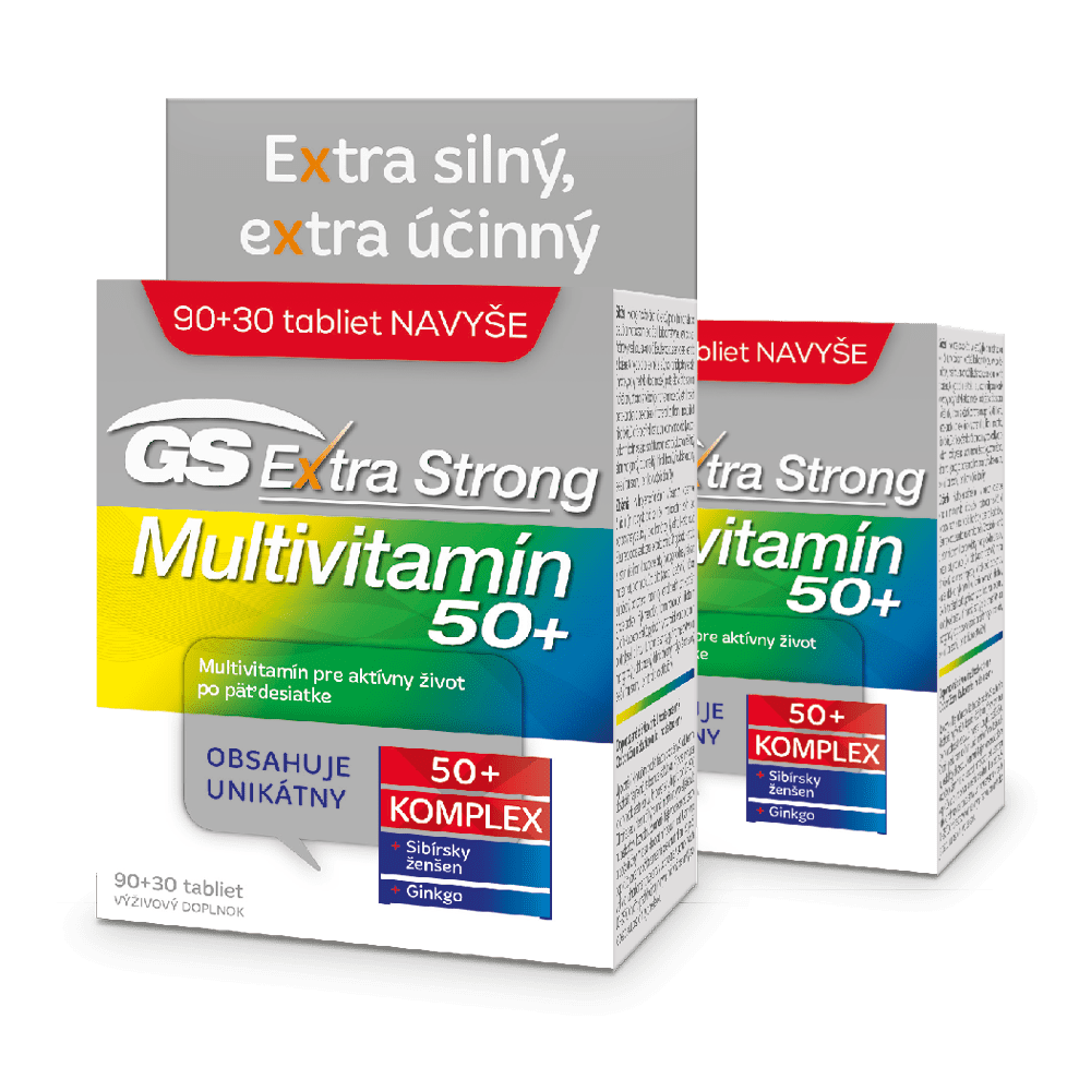 GS Extra Strong Multivitamín 50+, 2× 120 tabliet | GSKlub.sk